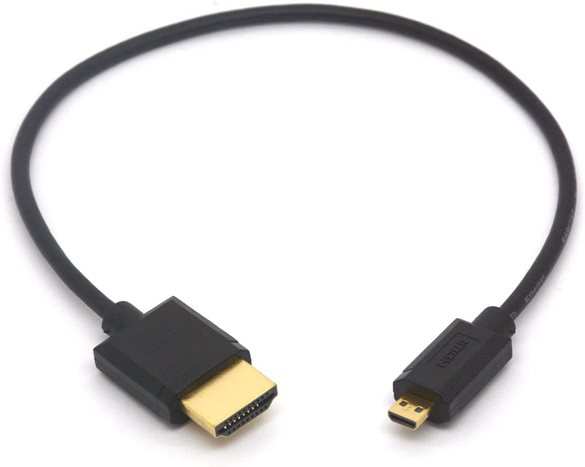 GLHONG Micro HDMI to HDMI Cable Adapter Support Ethernet 4K 3D Audio R ...