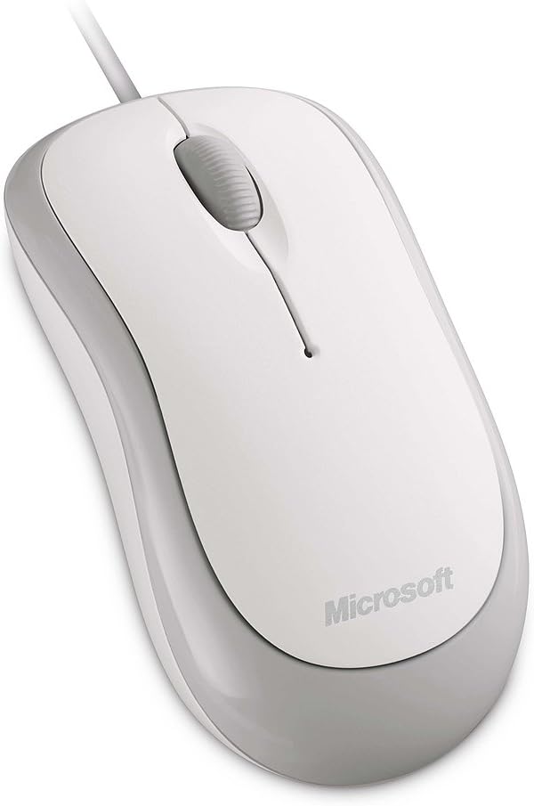 Microsoft Basic Optical Mouse - White. Comfortable, Right/Left Hand Us ...
