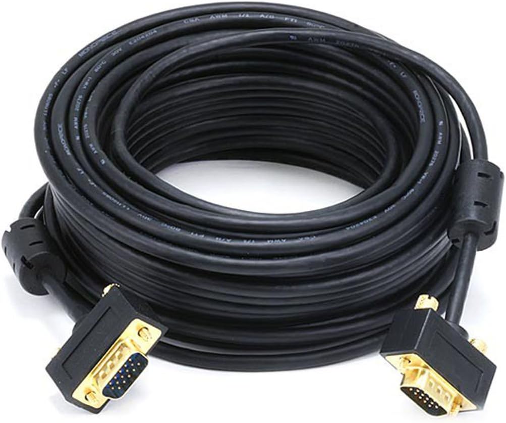 Monoprice 50ft Ultra Slim SVGA Super VGA 30/32AWG M/M Monitor Cable w ...