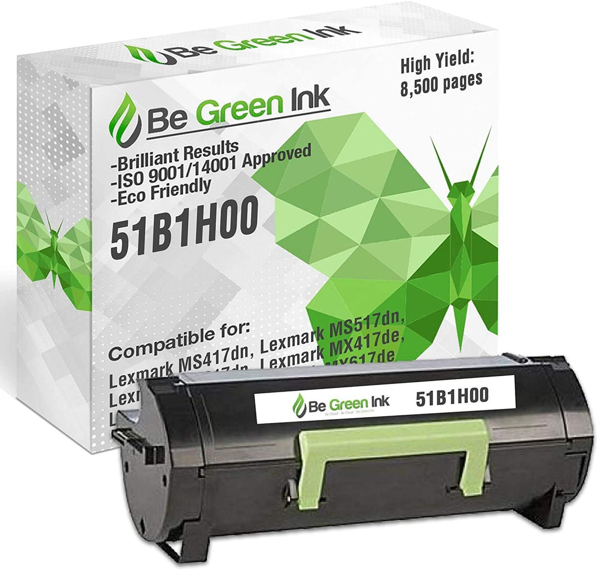 Be Green Ink Compatible Replacement Toner Cartridge for Lexmark MS417 ...