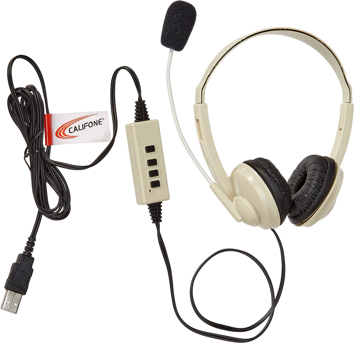 Califone 3064-USB Multimedia Stereo Headset with Microphone, In-line v ...